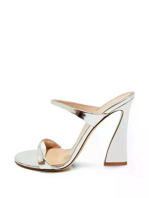 GIANVITO ROSSI Tone Patent Leather Aura Sandals - Silver