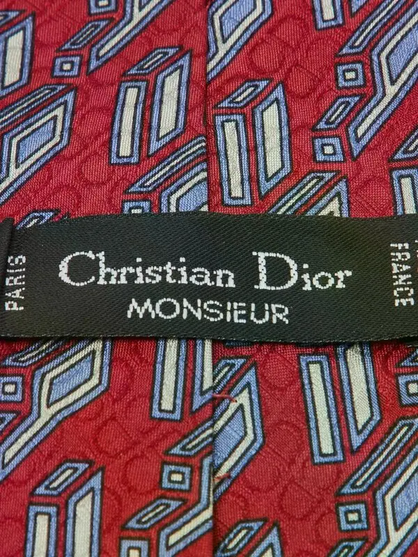 Dior Logo-pattern Tie - Red