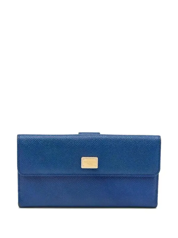 Dolce & Gabbana Logo-plaque Leather Wallet - Blue