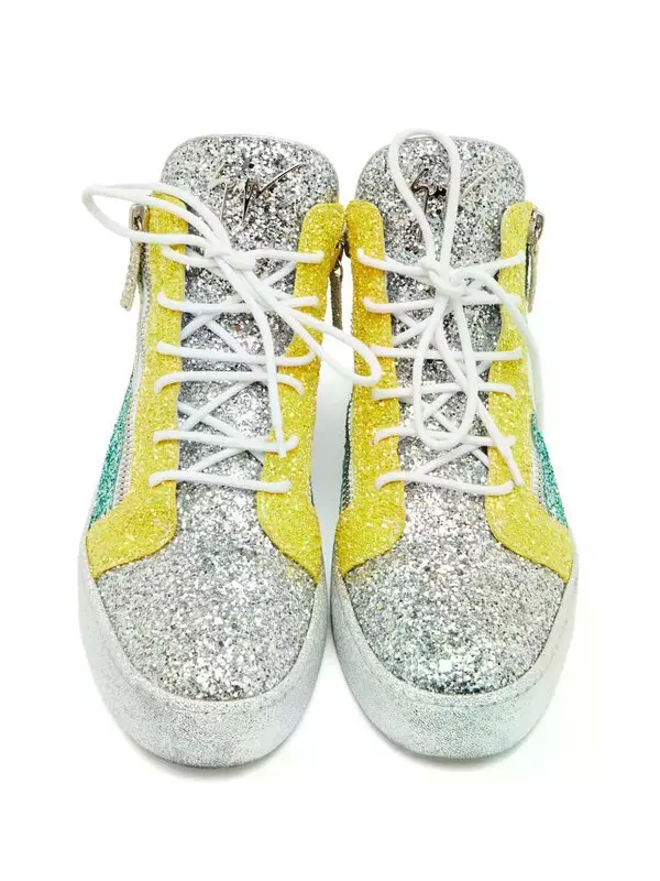 GIUSEPPE ZANOTTI Kriss Glitter-finish High Top Sneakers