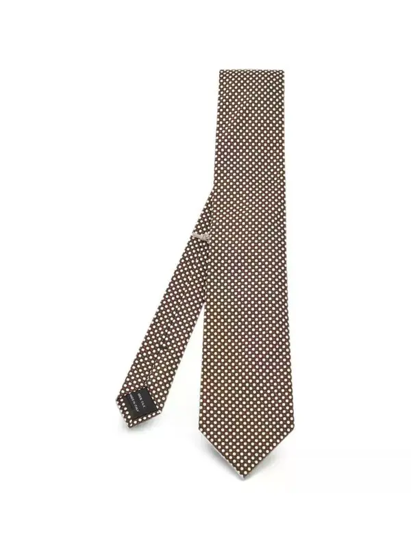 TOM FORD Polka Dot Silk Neck Tie - Brown