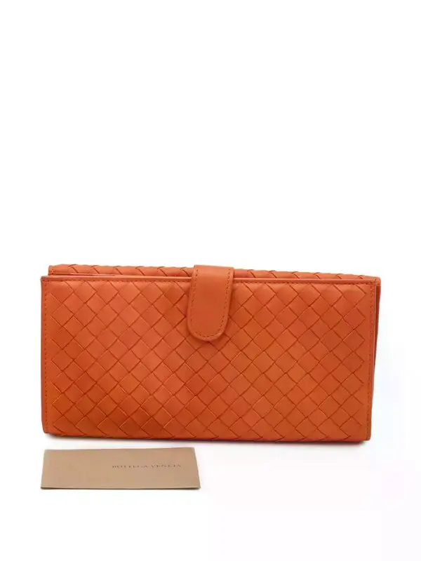Bottega Veneta 2008 Intrecciato Flap Wallet - Orange