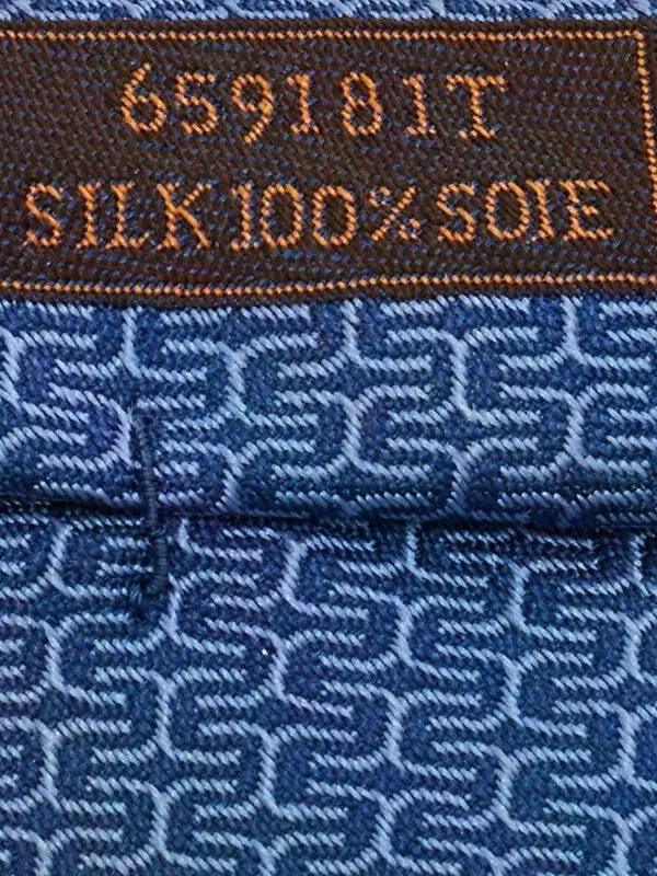 Hermès Printed Silk Neck Tie - Blue