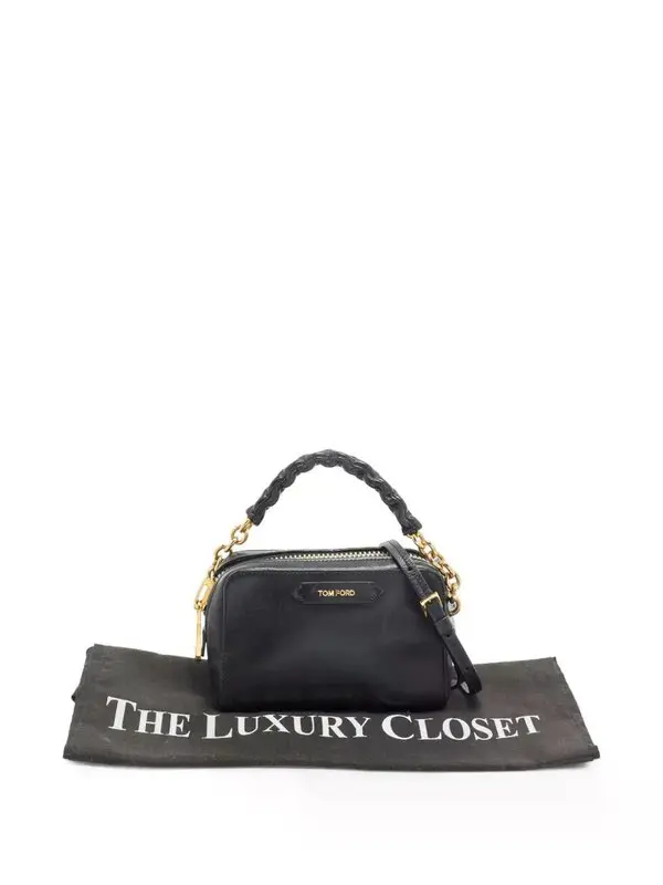 TOM FORD Leather Messenger Bag With Chain Detail