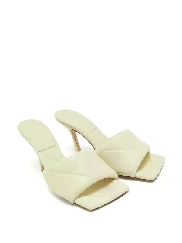 Bottega Veneta Lido Quilted Leather Heeled Sandals - Neutrals