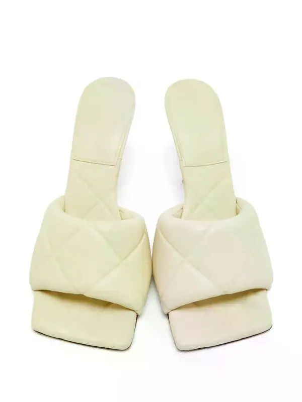 Bottega Veneta Lido Quilted Leather Heeled Sandals - Neutrals