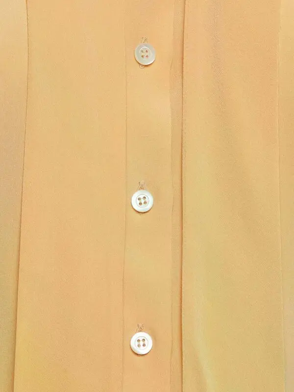 Moschino Silk Crepe Blouse With Flared Sleeves And Neck Tie