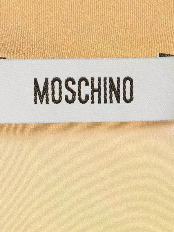 Moschino Silk Crepe Blouse With Flared Sleeves And Neck Tie