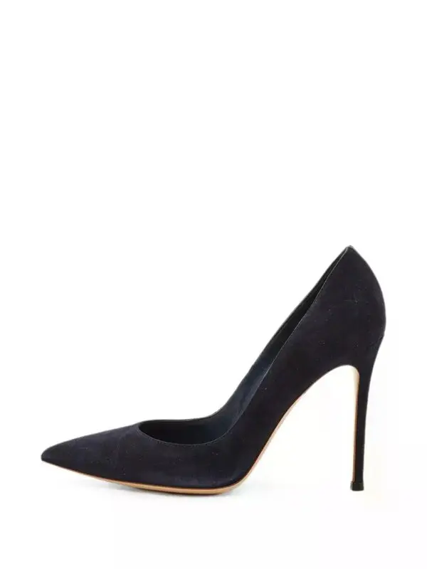 GIANVITO ROSSI Suede Pointed Toe Stiletto Pumps - Blue