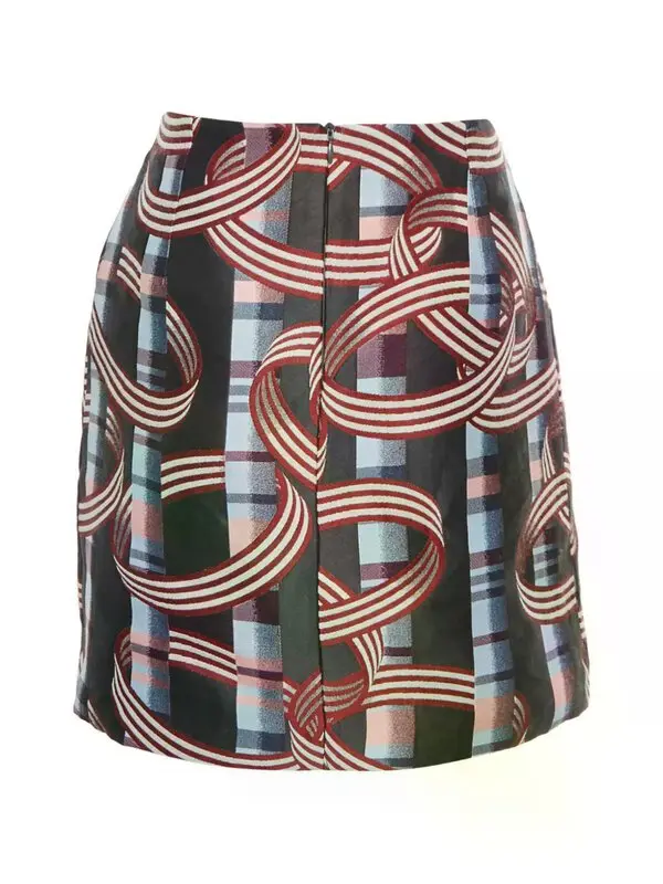 Emporio Armani Jacquard Geometric Pattern Belted Mini Skirt