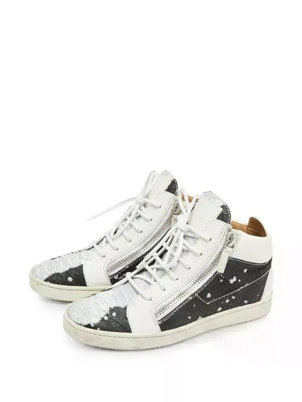 GIUSEPPE ZANOTTI Frankie Python-embossed High-top Sneakers