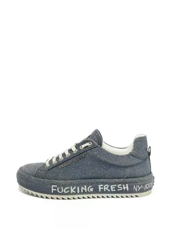 Philipp Plein Glitter Low-top Sneakers - Blue