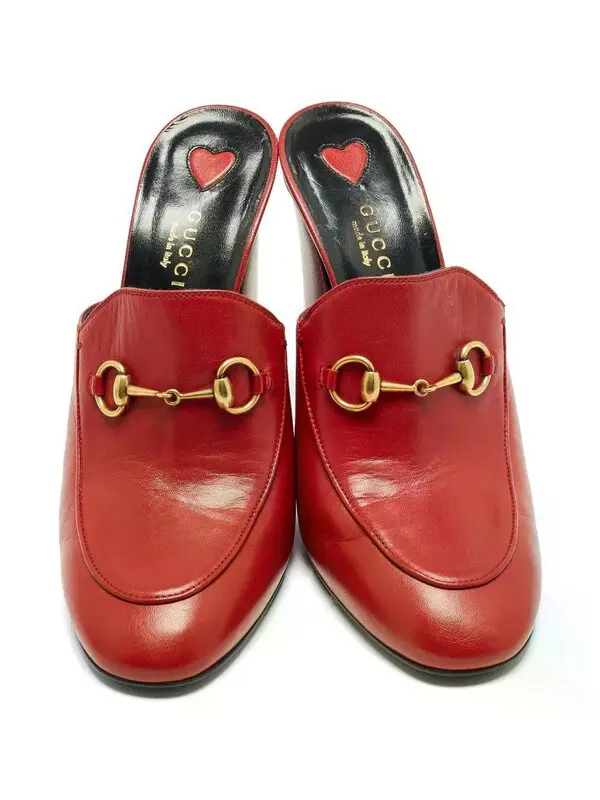 Gucci Princetown Leather Heeled Mules