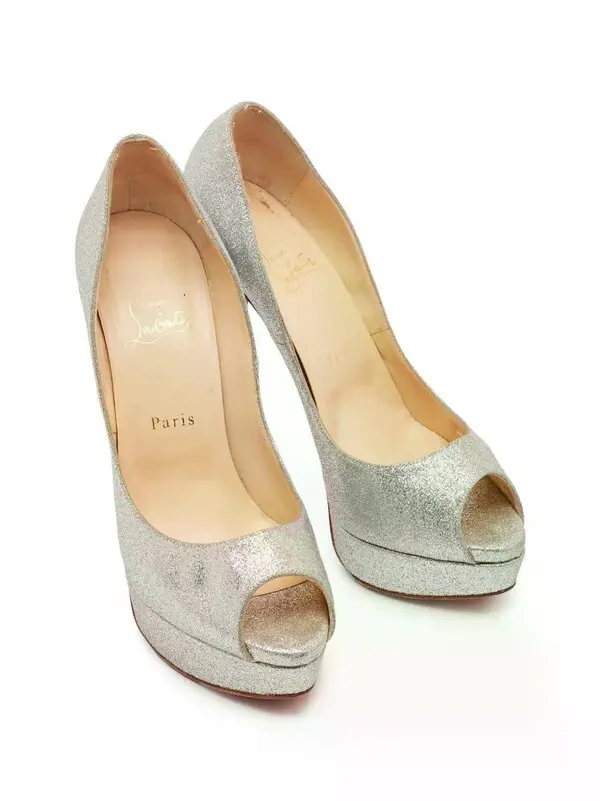 CHRISTIAN LOUBOUTIN Very Privé Peep-toe Pumps - Silver