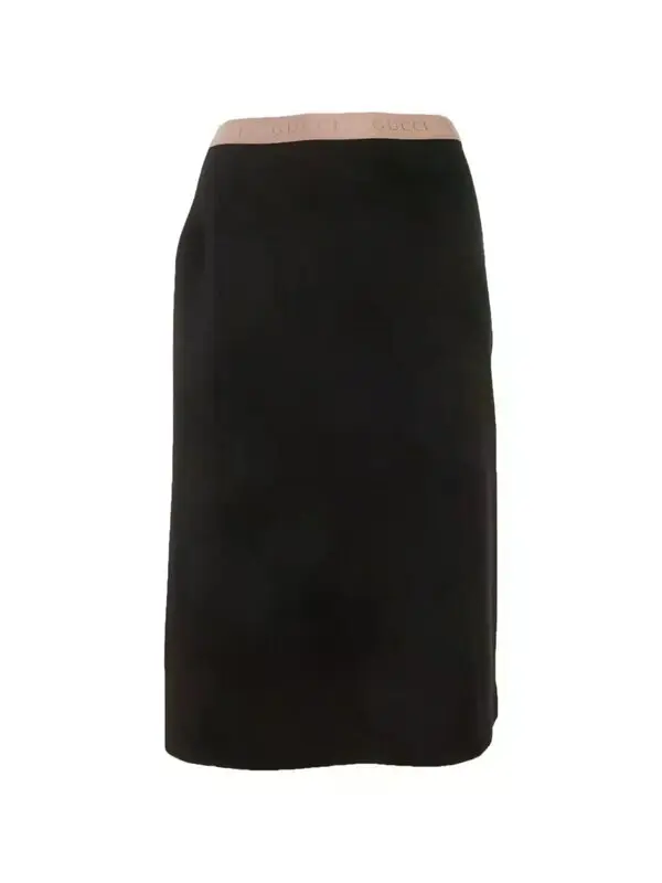 Gucci Logo Waistband Pencil Midi Skirt