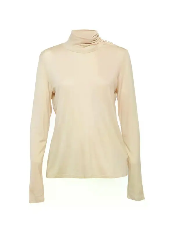 Max Mara Turtleneck Top With Button Detail