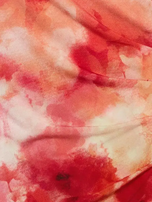 Calvin Klein Watercolor Floral Asymmetric Jersey Dress