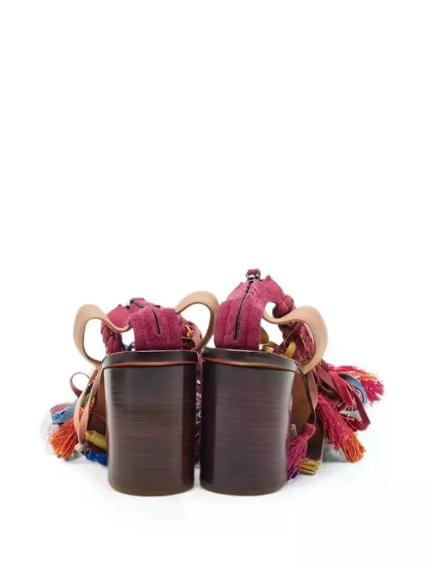 Chloé Rainbow Tassel-detail Block Heel Sandals