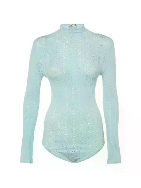 Fendi Mesh Long Sleeve Bodysuit
