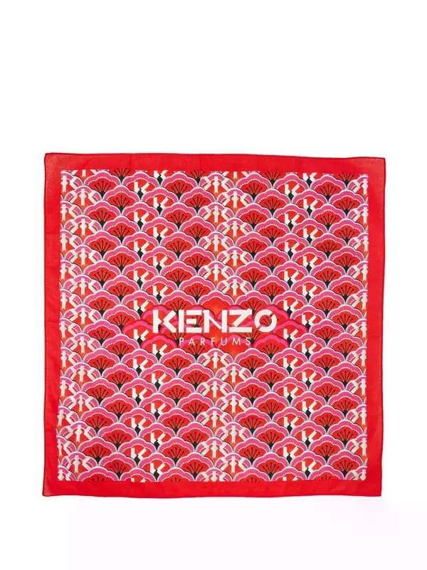 Kenzo Logo-print Square Scarf - Red