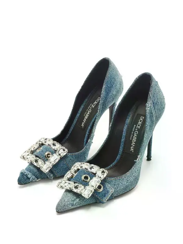 Dolce & Gabbana Bellucci Buckle-detail Denim Pumps
