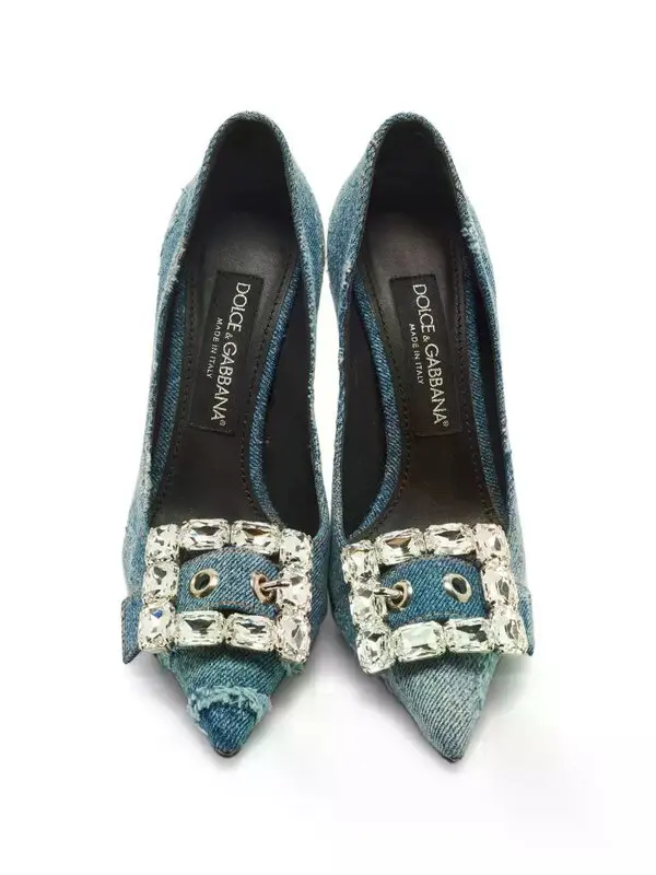 Dolce & Gabbana Bellucci Buckle-detail Denim Pumps