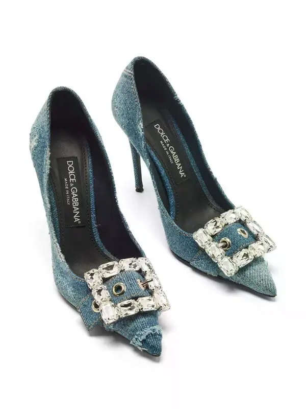 Dolce & Gabbana Bellucci Buckle-detail Denim Pumps