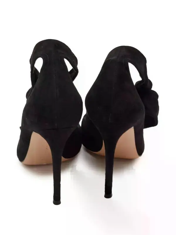 GIANVITO ROSSI Suede Bow Detail Stiletto Heel Pumps