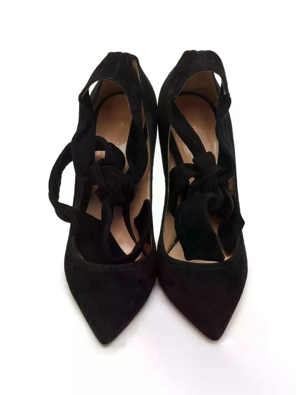GIANVITO ROSSI Suede Bow Detail Stiletto Heel Pumps
