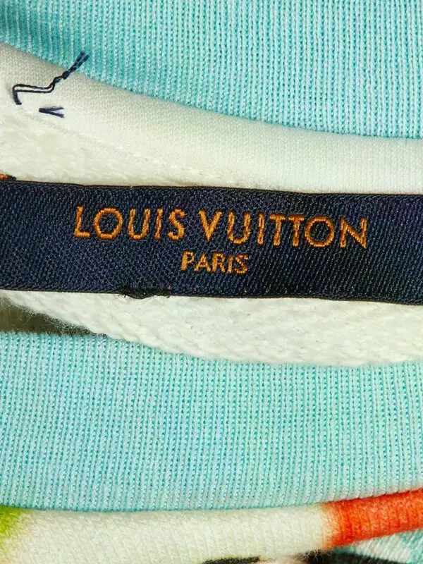 LOUIS VUITTON Abstract Print T-shirt With Plissé Trim