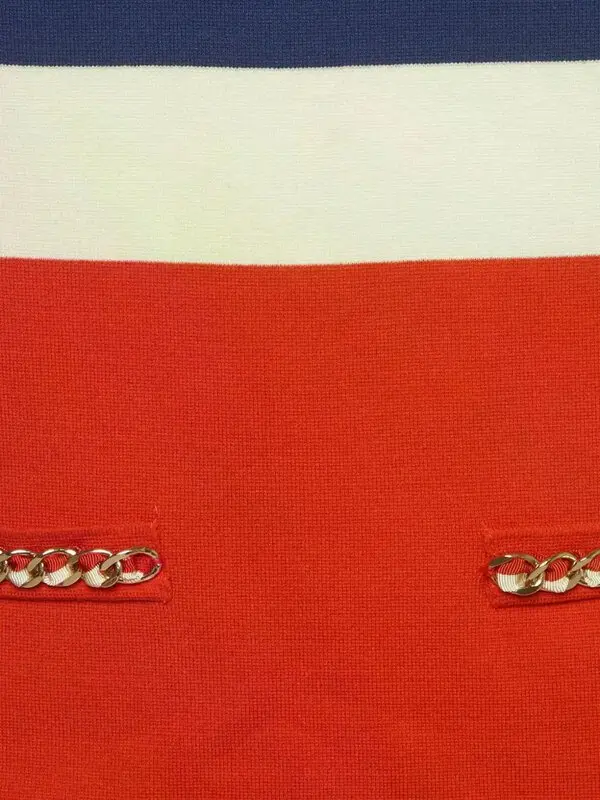 Elisabetta Franchi Colour-block Knit Dress With Chain Detailing