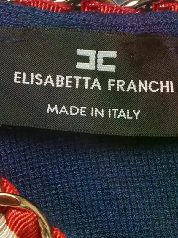 Elisabetta Franchi Colour-block Knit Dress With Chain Detailing