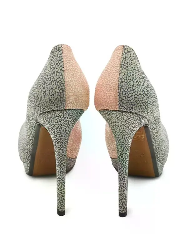 Fendi Stingray Peep-toe Stiletto Pumps - Grey