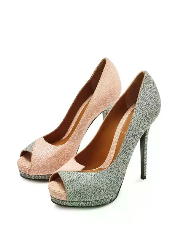 Fendi Stingray Peep-toe Stiletto Pumps - Grey