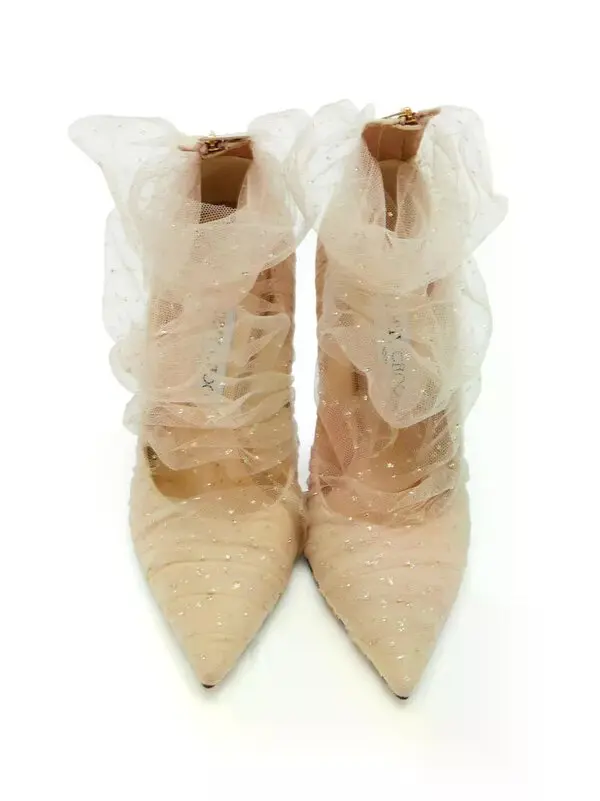 JIMMY CHOO Lavish Glittered Mesh Pumps