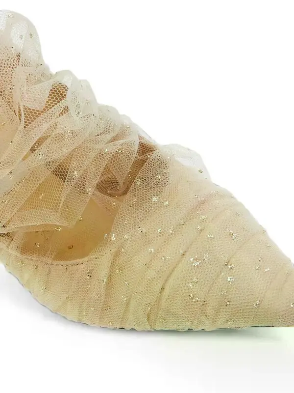 JIMMY CHOO Lavish Glittered Mesh Pumps