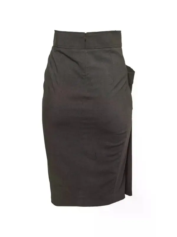 Brunello Cucinelli Wool Pencil Mini Skirt With Draped Detail