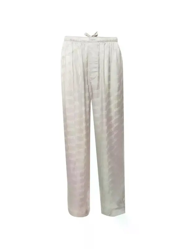 Balenciaga Monogram-pattern Pajamas Pants - Grey