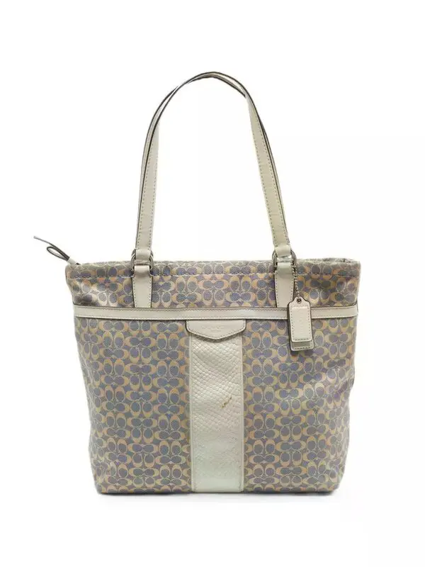COACH VINTAGE Signature Monogram Canvas Tote Bag