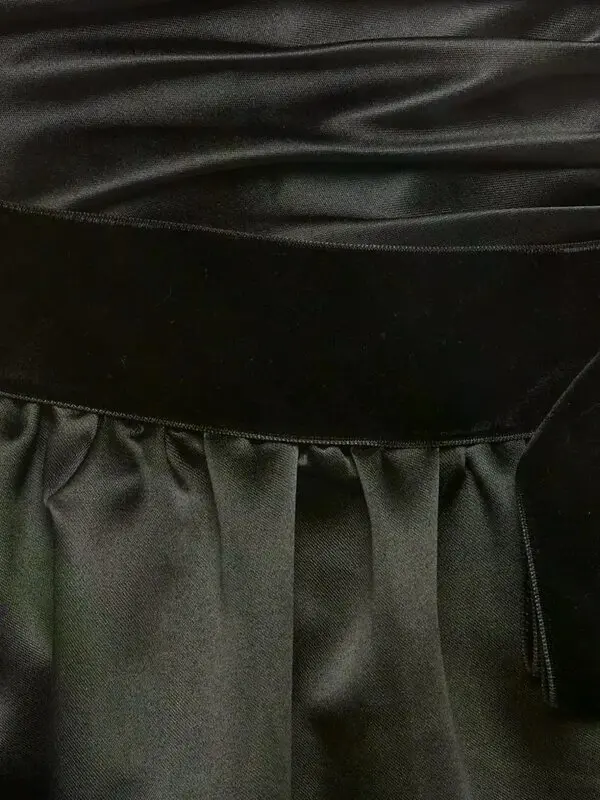 ARMANI Velvet Trimmed Draped Mini Dress