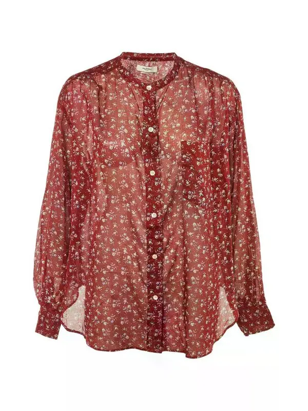 ISABEL MARANT VINTAGE Floral Print Band Collar Shirt