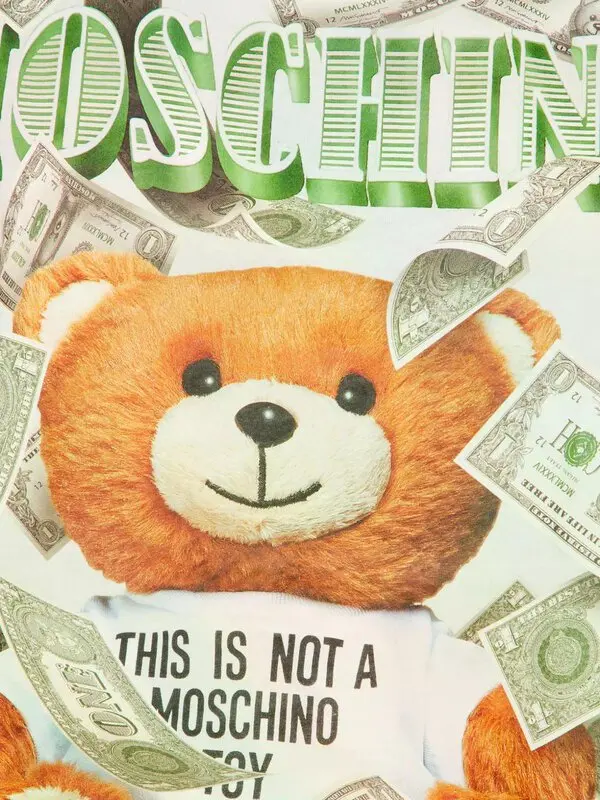 Moschino Dollar Teddy Bear Print T-shirt - Neutrals