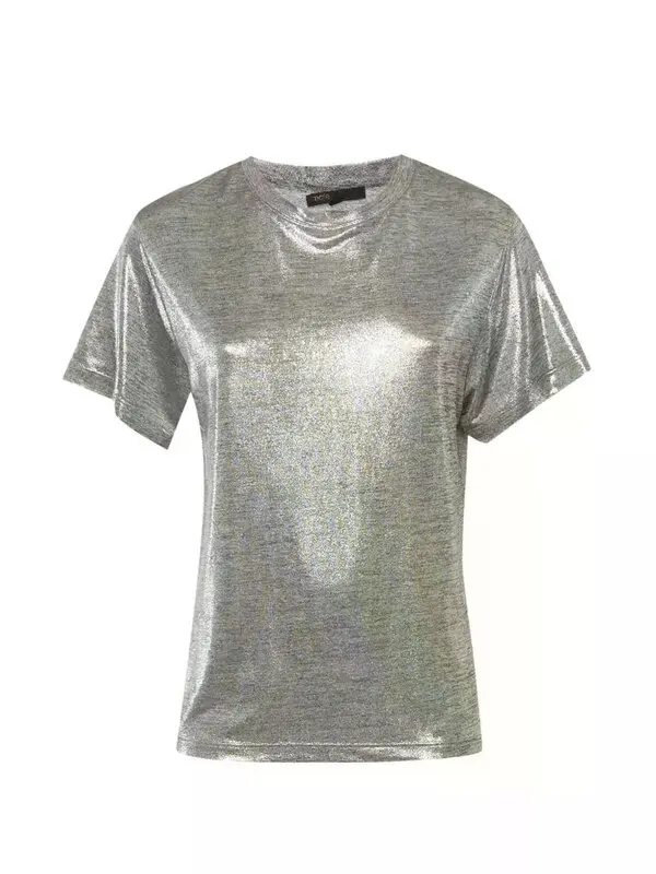 Maje Lamé Jersey T-shirt - Silver