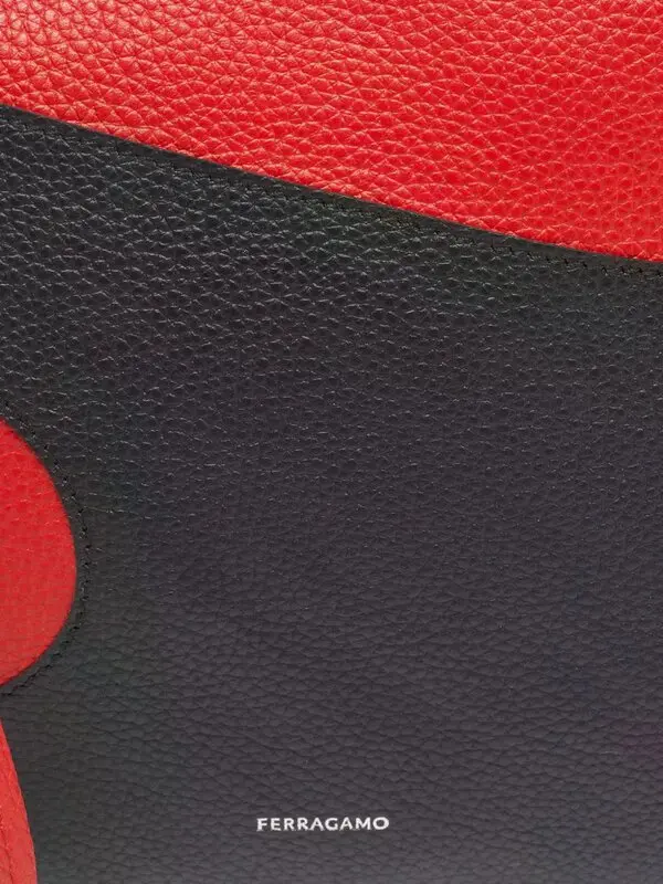 FERRAGAMO Leather Wristlet Clutch Bag