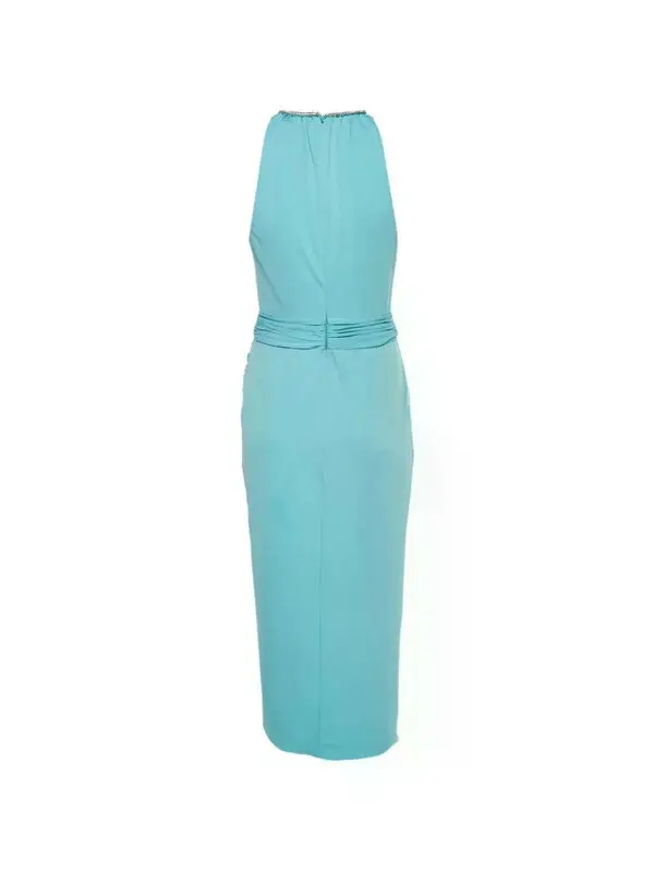 SELF-PORTRAIT Jersey Halter Midi Dress - Blue