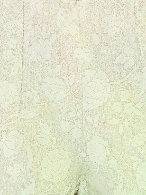 Giorgio Armani Beige Floral Jacquard Tailored Trousers - Neutrals