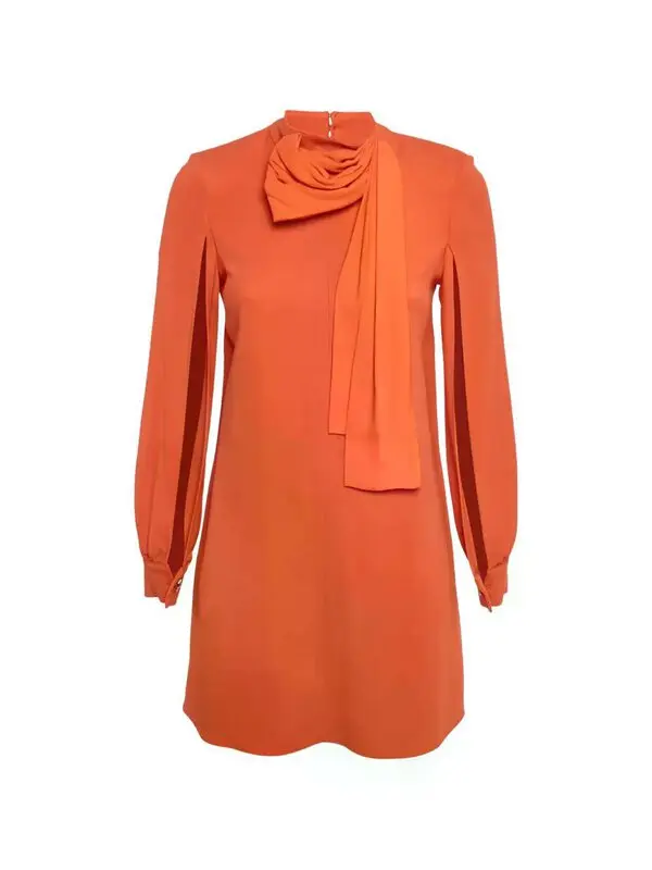 Elisabetta Franchi Draped Neck Mini Dress - Orange