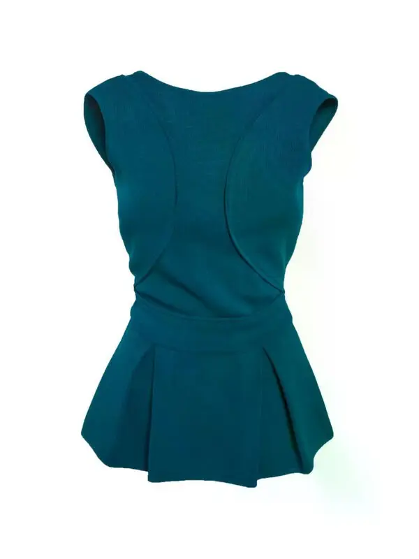 Elie Saab Backless Peplum Top - Blue