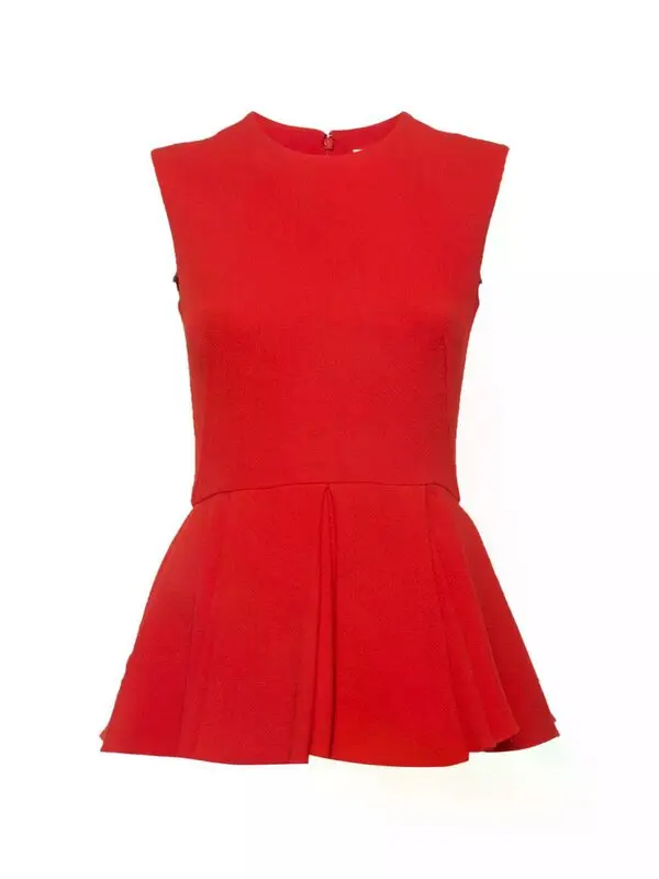 Dior Sleeveless Peplum Top - Red