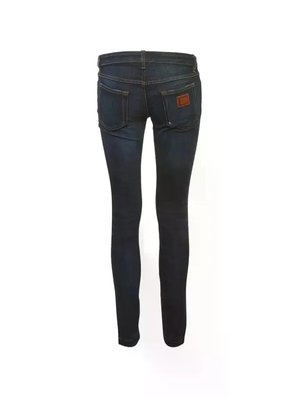 Dolce & Gabbana Logo Plaque Skinny Jeans - Blue